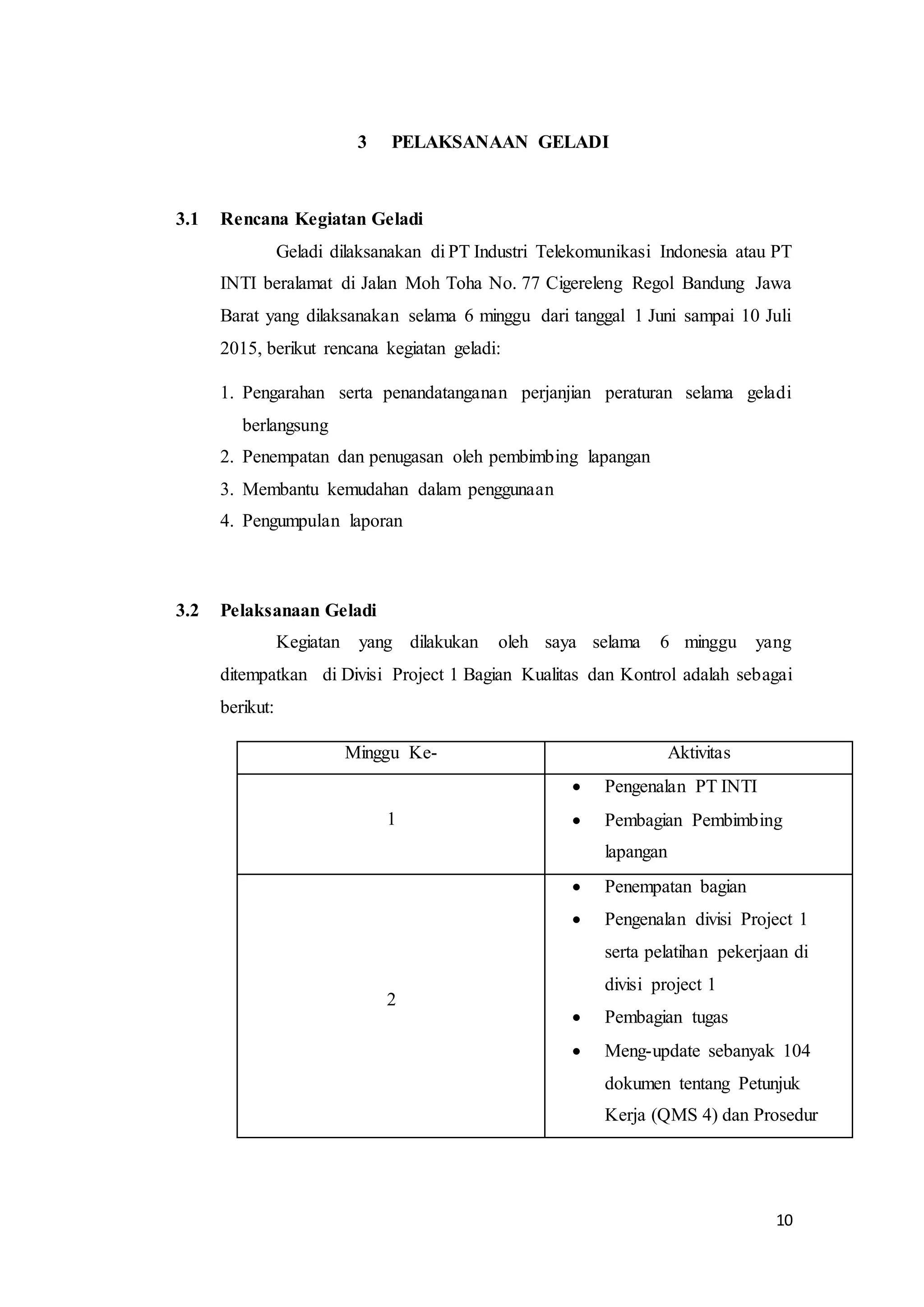 Laporan akhir geladi panji permana syahid (1) | PDF