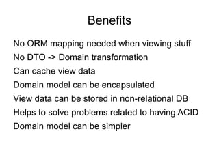 Command and Query Responsibility Segregation | ODP | Databases | Computer Software and Applications
