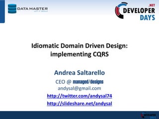 Idiomatic Domain Driven Design: implementing CQRS | PDF | Databases | Computer Software and ...