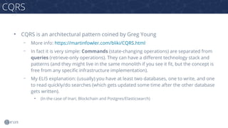 Event sourcing and CQRS: Lessons from the trenches | PPT
