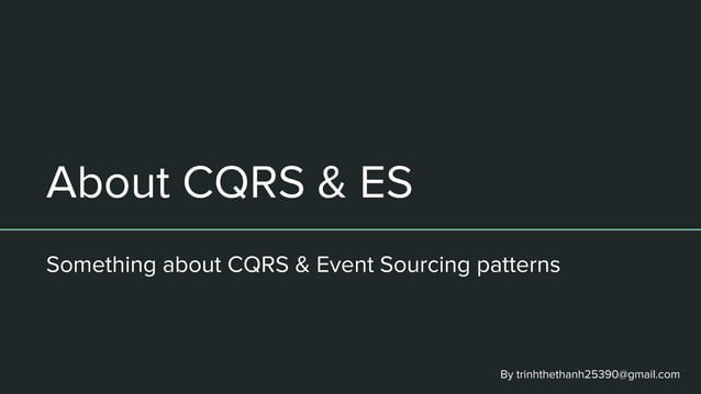 Cqrs & event sourcing | PPT