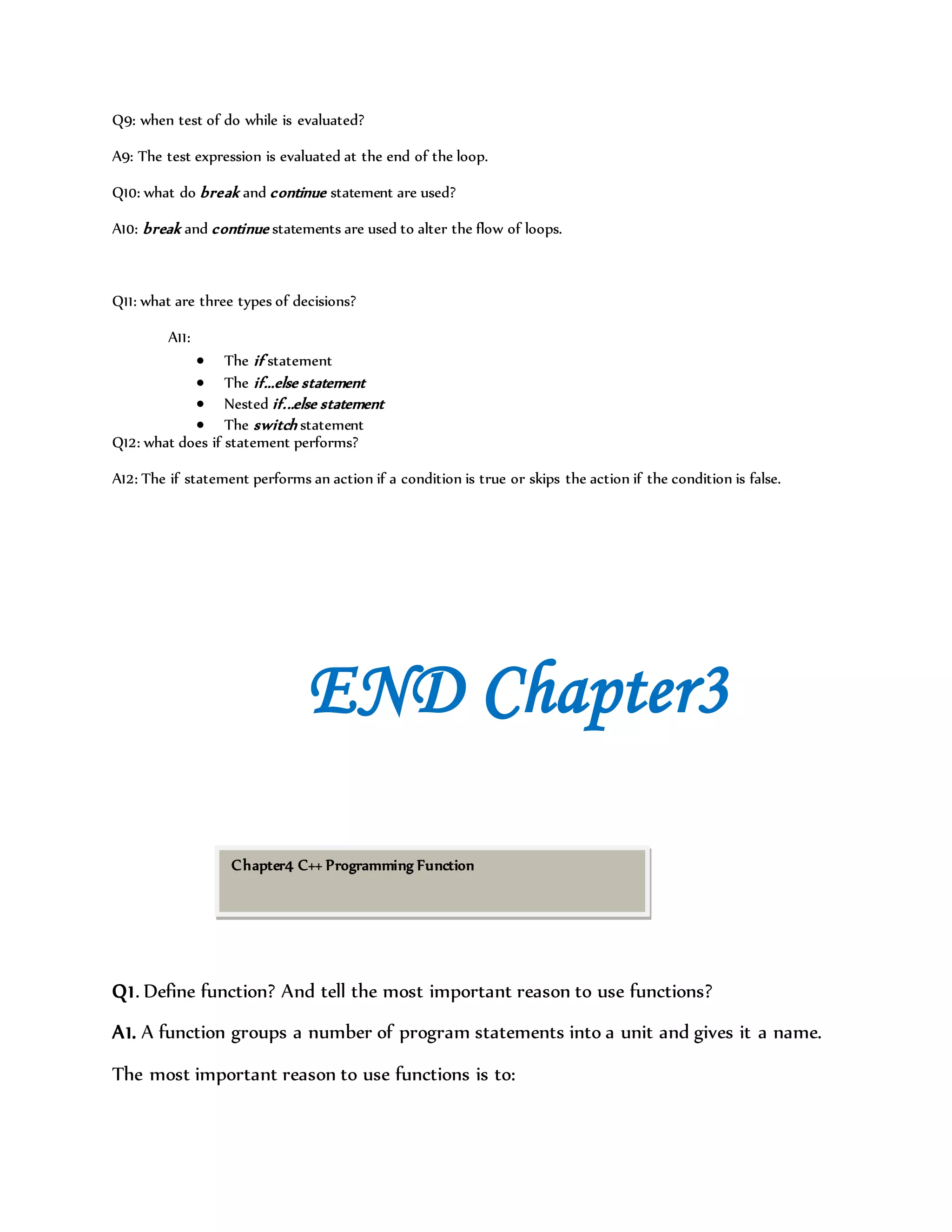 C++ question and answers | DOCX