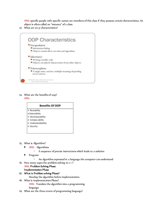 C++ question and answers | DOCX | Programming Languages | Computing