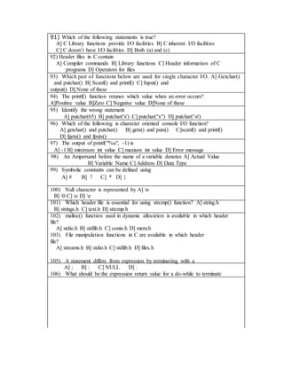 C question bank | DOCX