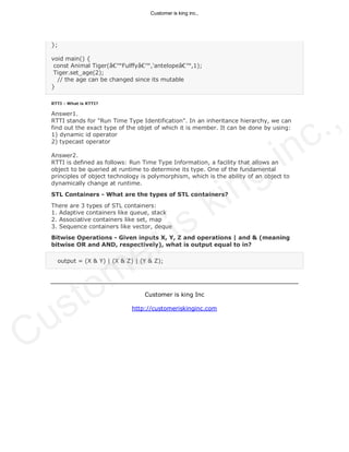 C++ questions And Answer | PDF