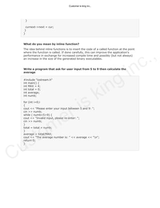 C++ questions And Answer | PDF