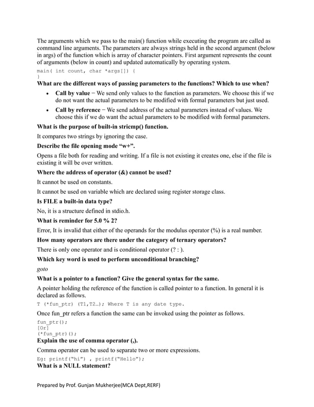 C Interview Questions Pdf