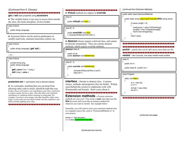 C# quick ref (bruce 2016) | PDF