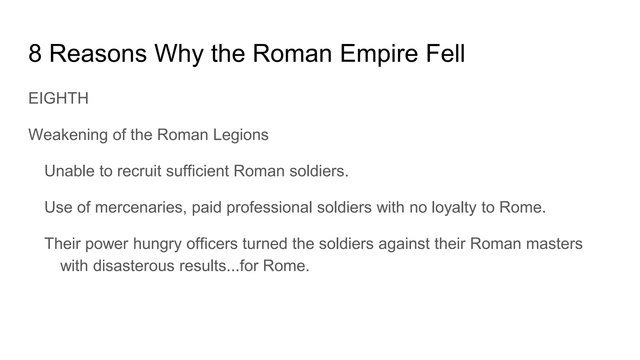 8 reasons why the roman empire fell | PPTX