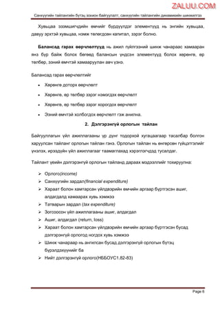 Sanhuugiin tailangiin butets zohion baiguulalt,sanhuugiin tailangiin ...