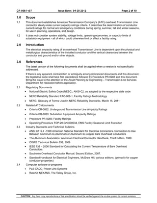 CRITERIA FOR OVERHEAD TRANSMISSION LINE AMPACITY RATINGS | PDF