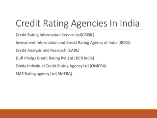 Credit Rating Agencies | PPTX
