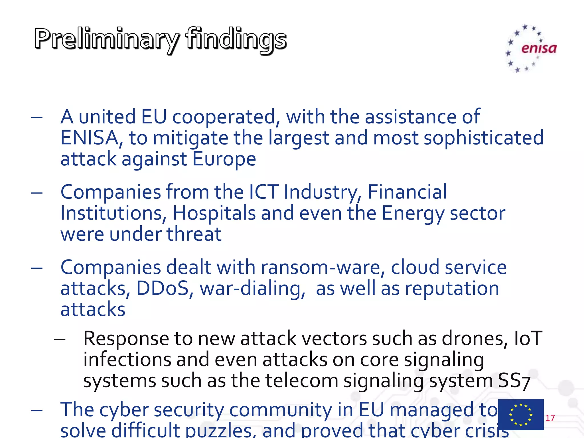 ENISA - EU strategies for cyber incident response | PPTX | IT and Internet Support | Internet