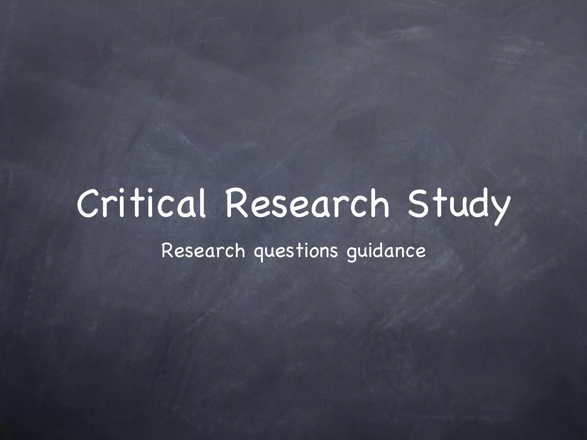 Critical Research Question Help | PPT