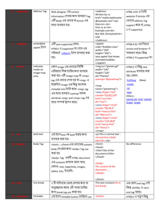 Html tags describe in bangla | PDF