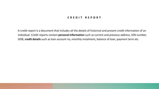 Decoding of a Credit Report | PPTX