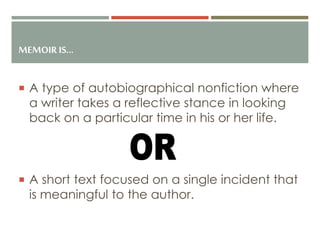 Cr 206 ag memoir introduction | PPT