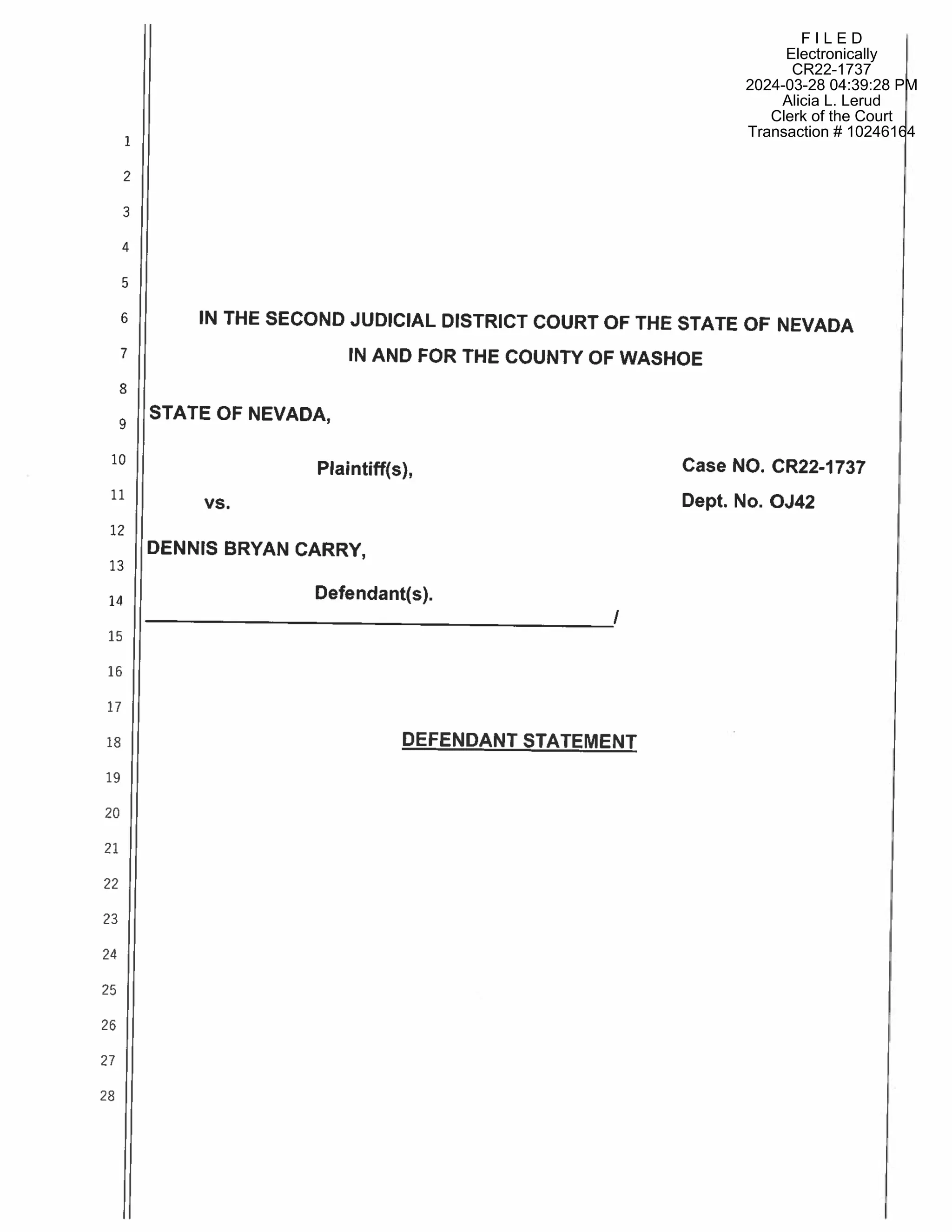 Former Washoe County Sheriff's Sergeant's court statement, pre ...