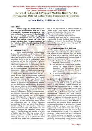 Radix Sort Review Proposes Modified Algorithm | PDF