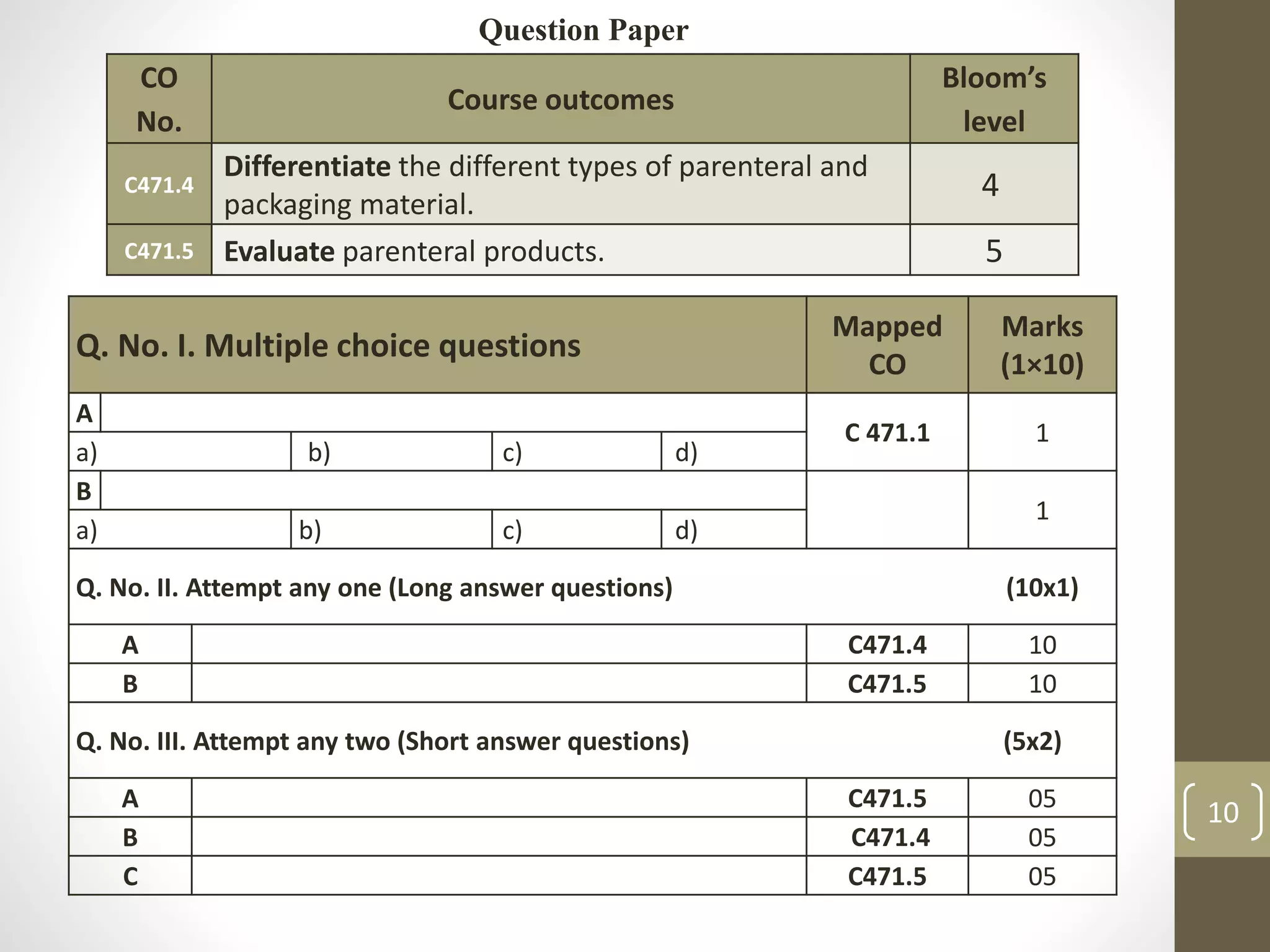Cr 3: Course Outcomes and Program Outcomes | PPTX