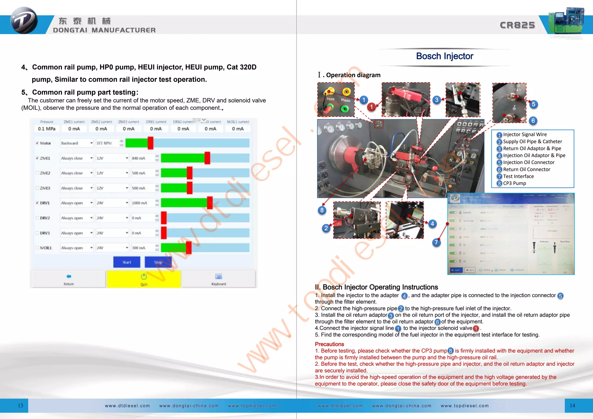 Cr825 multifunction test bench installation manual | PDF