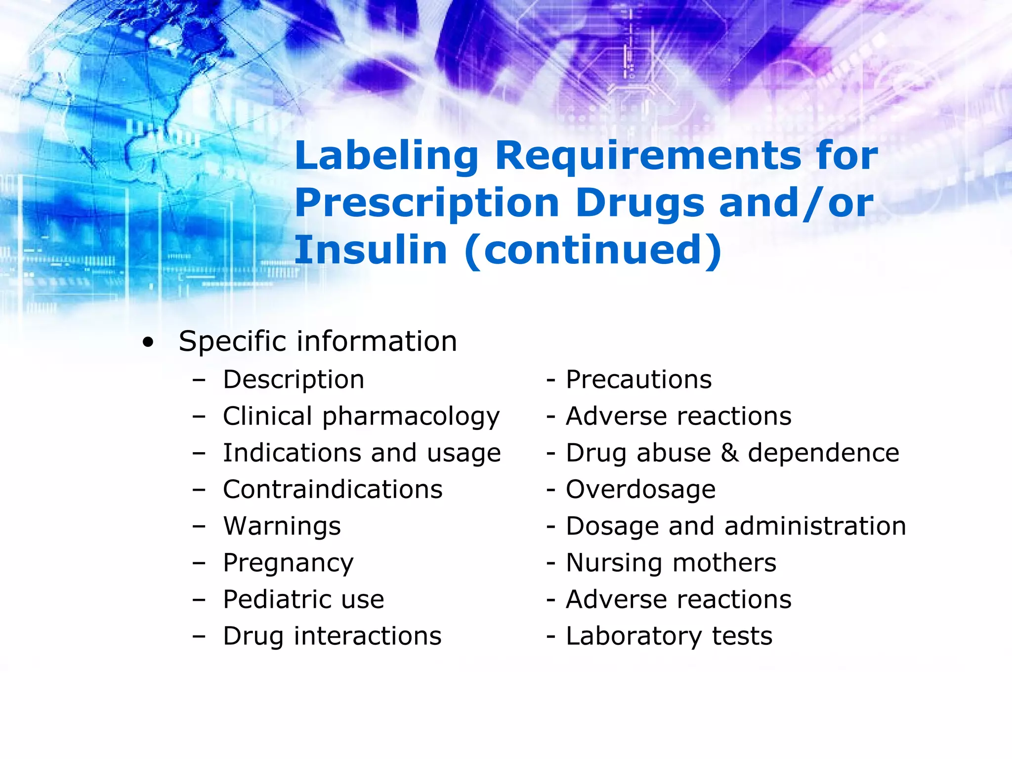 Labeling of Drugs: 21 CFR Part 201 | PPT