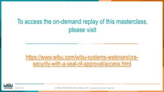 CRA – Security with a Seal of Approval | PPT
