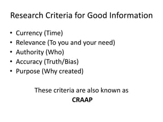 Evaluating with CRAAP | PPTX