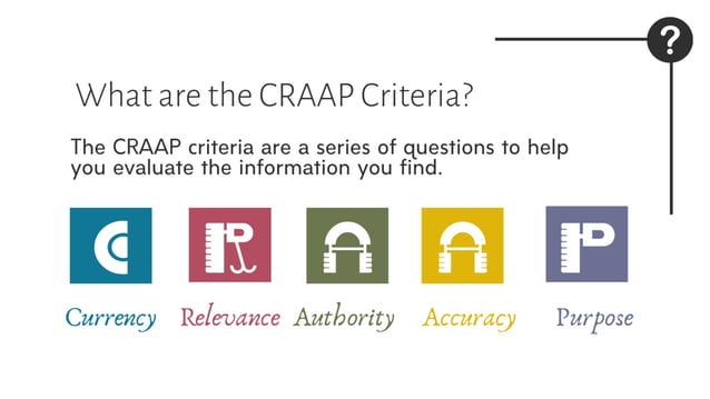 CRAAP Test for evaluating information sources | PPT