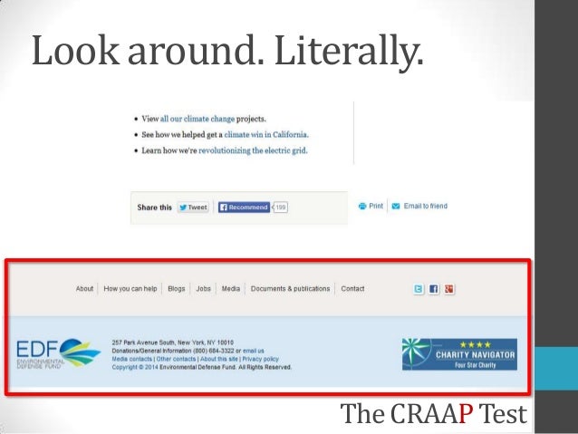 The Craap Test for evaluating resources