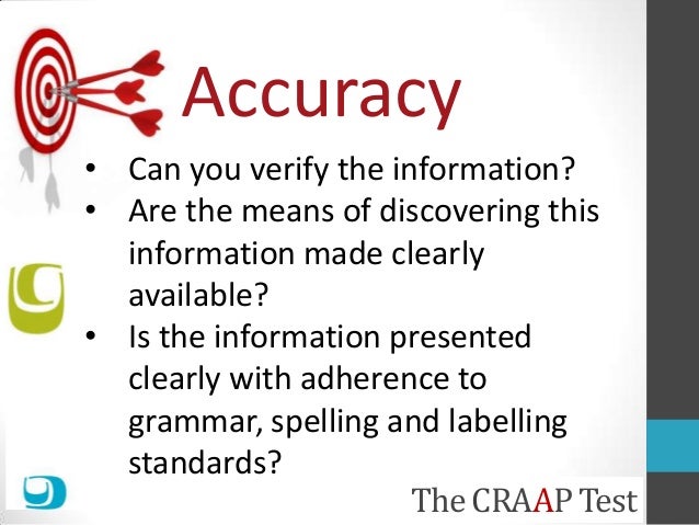 The Craap Test for evaluating resources