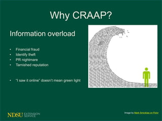 Evaluating Online Information: Sift Out the CRAAP | PPT
