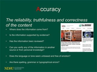 Evaluating Online Information: Sift Out the CRAAP | PPT