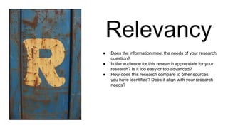 CRAAP Test: Evaluating Resources for Currency, Relevancy, Accuracy ...