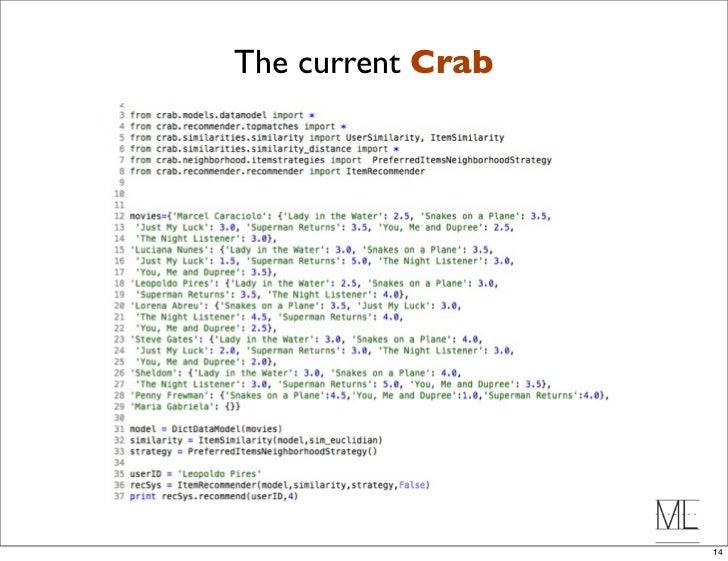 Introduction To Crab Python Framework For Building Recommender Syst