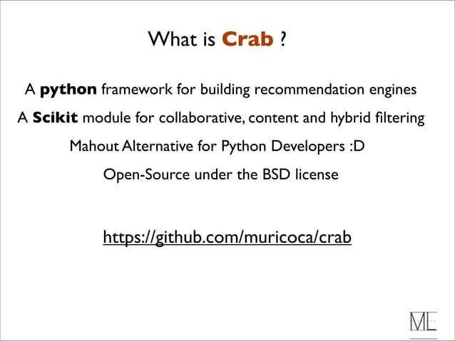 Crab A Python Framework For Building Recommender Systems Ppt