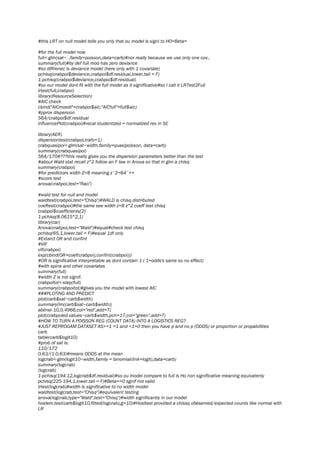 Crabs dataset GLM Poisson and Logistic model | PDF