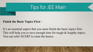 Tips to Crack IIT JEE in 3 Months with Important Details | PPT | Free Download