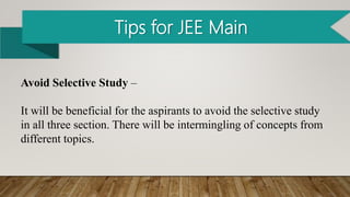 Tips to Crack IIT JEE in 3 Months with Important Details | PPT | Free ...