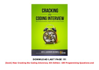 [book] New Cracking the Coding Interview, 6th Edition: 189 Programming Questions and Solutions