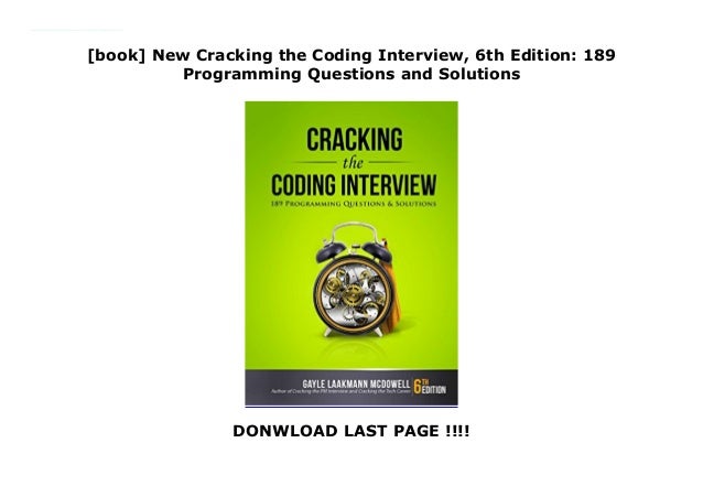 Book New Cracking The Coding Interview 6th Edition 189 Programming Questions And Solutions 1839