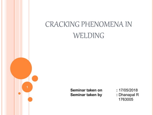 Cracking phenomena in welding | PPTX