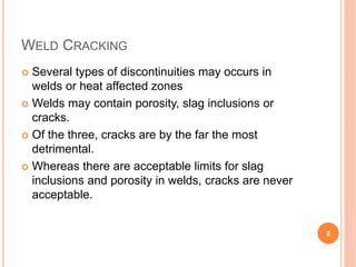 Cracking phenomena in welding | PPTX