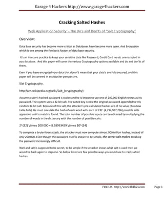 Cracking Salted Hashes | PDF