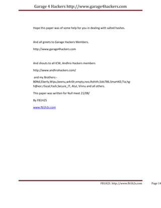 Cracking Salted Hashes | PDF