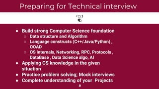 Cracking SDE interview in top companies | PPTX