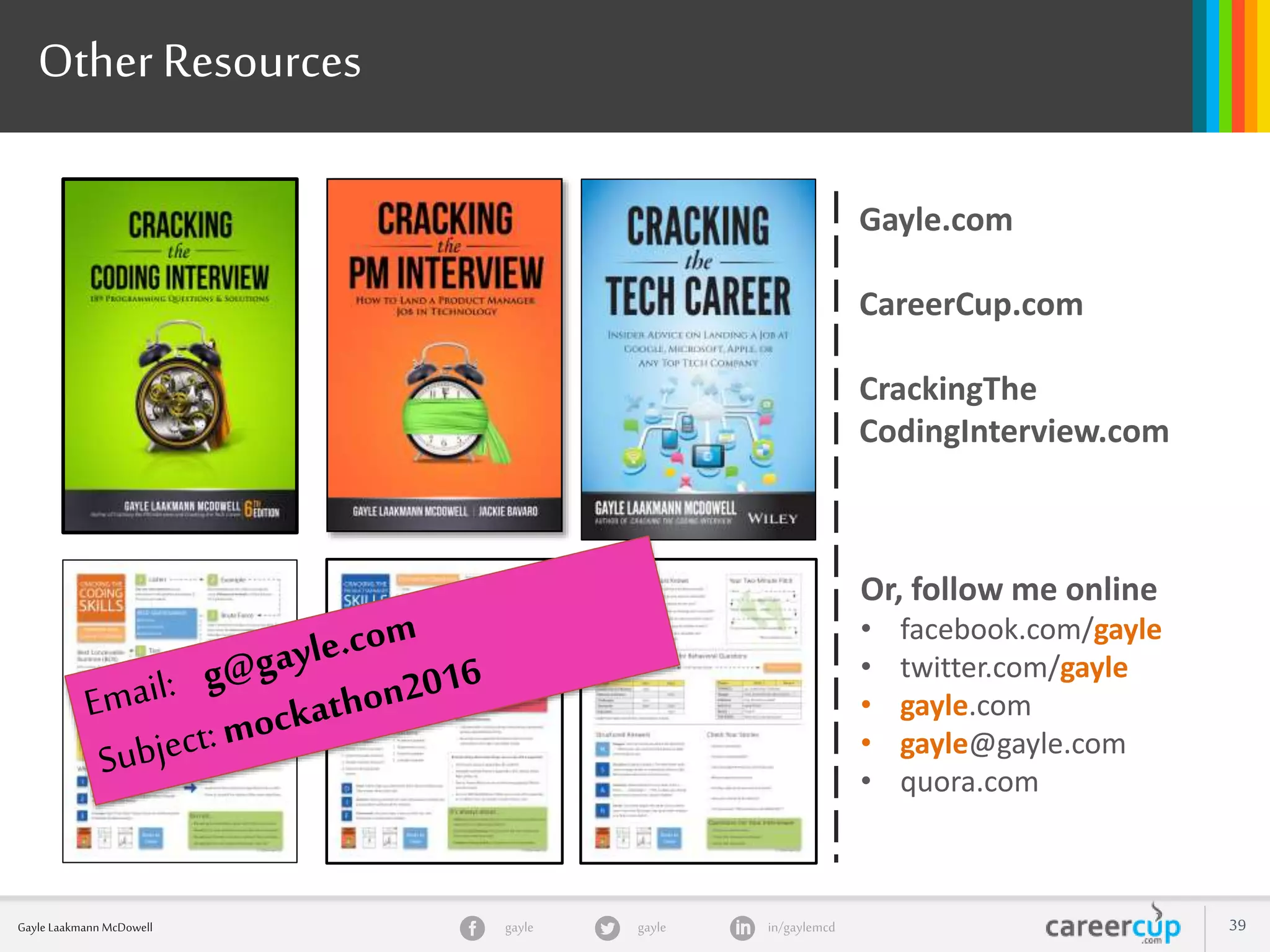 Cracking the Coding interview (Abbreviated) - aug 2016 | PPT