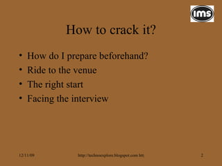 Cracking The Interview | PPT