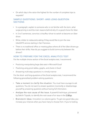 Uber Excel Test: How to Pass | PDF