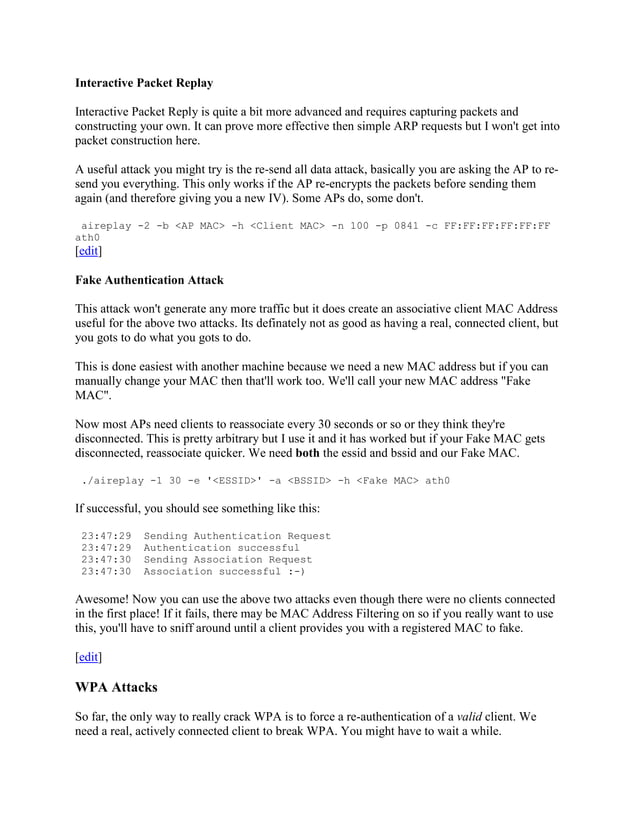 Cracking Wep And Wpa Wireless Networks | PDF